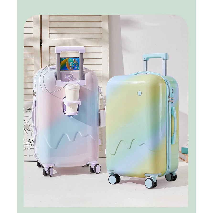 20-24 "suitcase durable suitcase gradient color password trolley ...