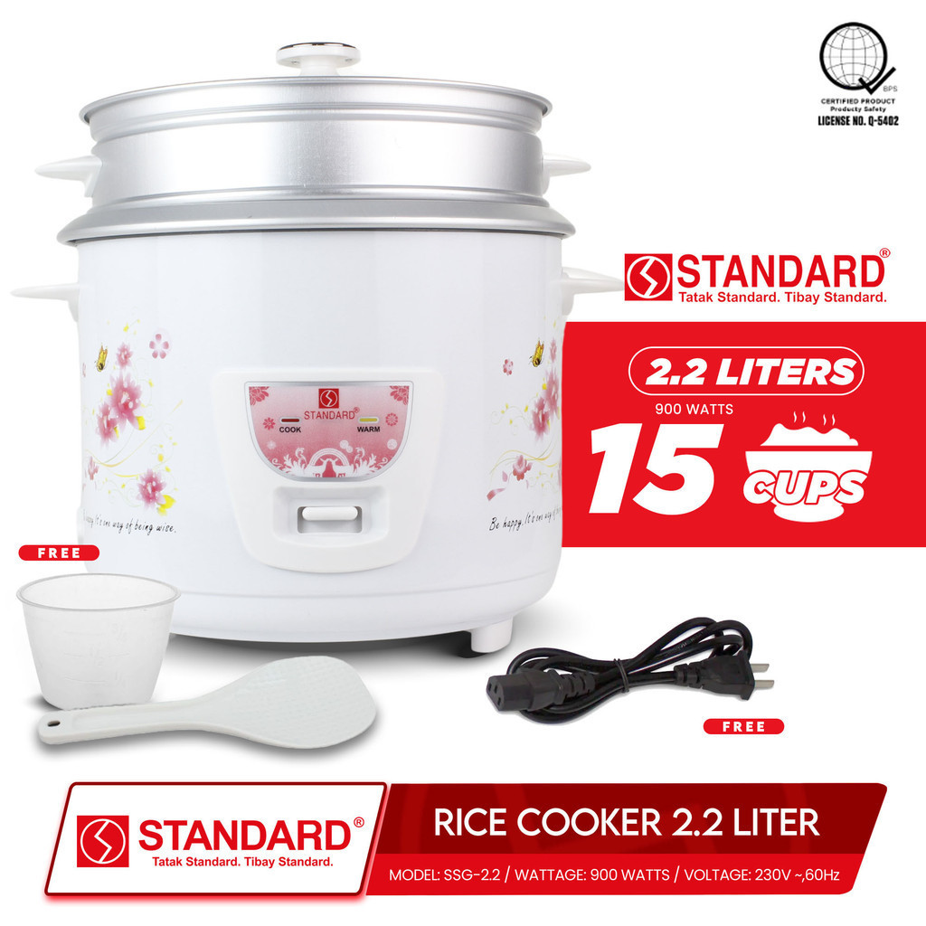 STANDARD Rice Cooker 2.2 Liters 10 Cups 700w - Yellow Elephant | Shopee ...