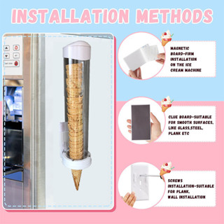 1Pcs Ice Cream Cone Dispenser 400mm High Ice Cream Machine Cone Rack ...