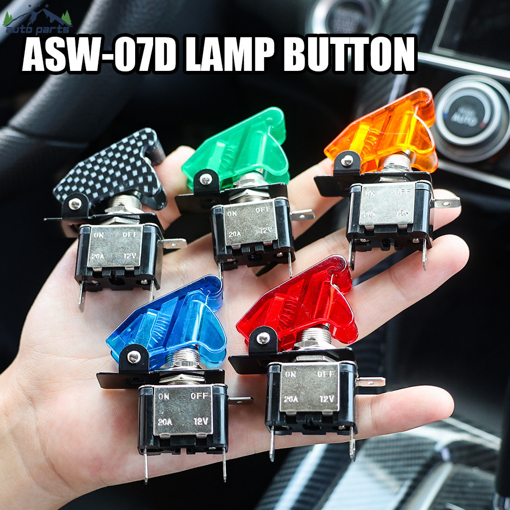 1/2Pcs ASW-07D LED Car Modification Switch - With Protective Cover ...