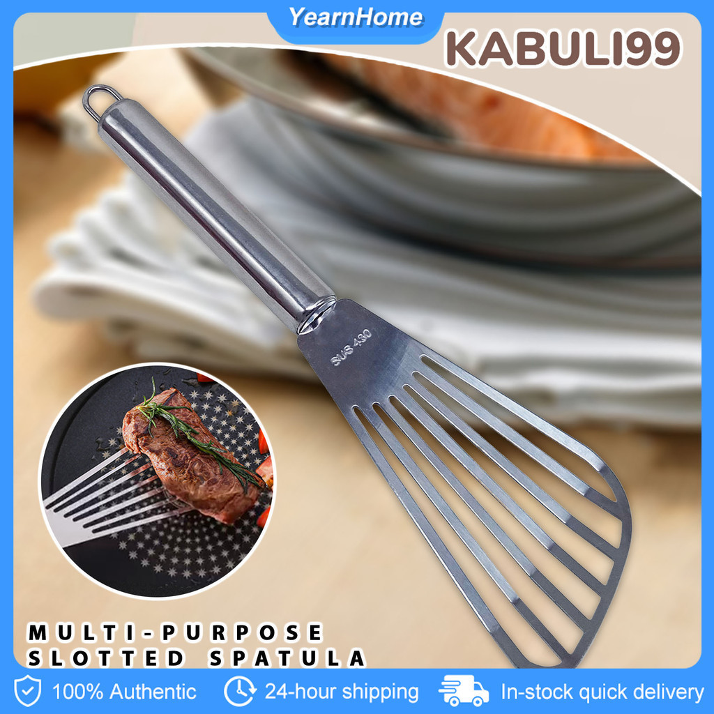 Kitchen Frying Spatula Non-slip Stainless Steel Slotted Turner Fish ...
