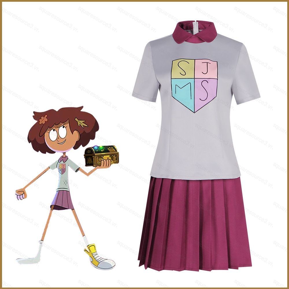 SQ3 Amphibia Teen Girl in a Frog World Anne Boonchuy T-shirt dress role ...