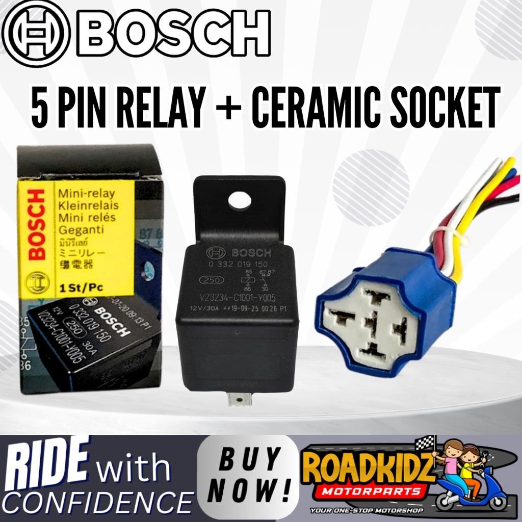 12V Bosch Relay with Socket for Automotive Applications | Shopee ...