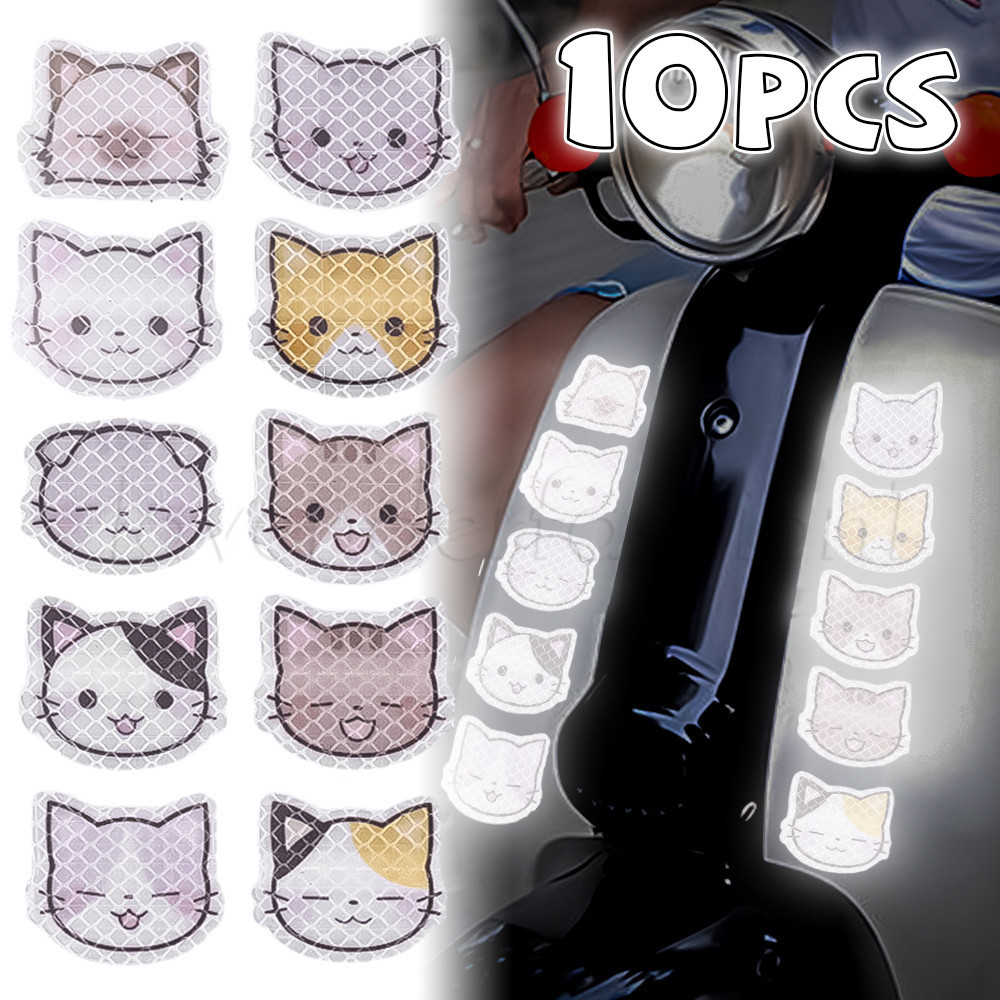 10Pcs Cartoon Cat Warning Sticker - For Electric Vehicle, Car ...
