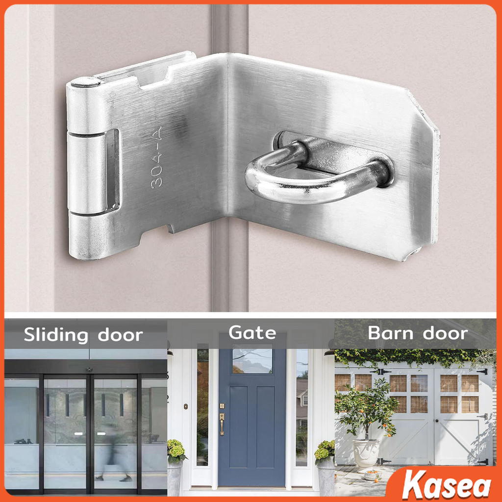 KAS 90/180 Degree Padlock Hasp Stainless Steel Security Door Clasp Hasp ...