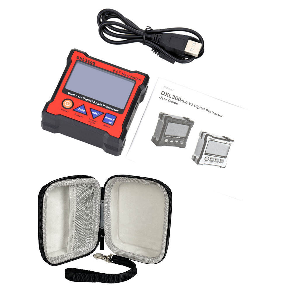 DXL360S Dual Axis Digital Angle Protractor with 5 Side Magnetic Base ...