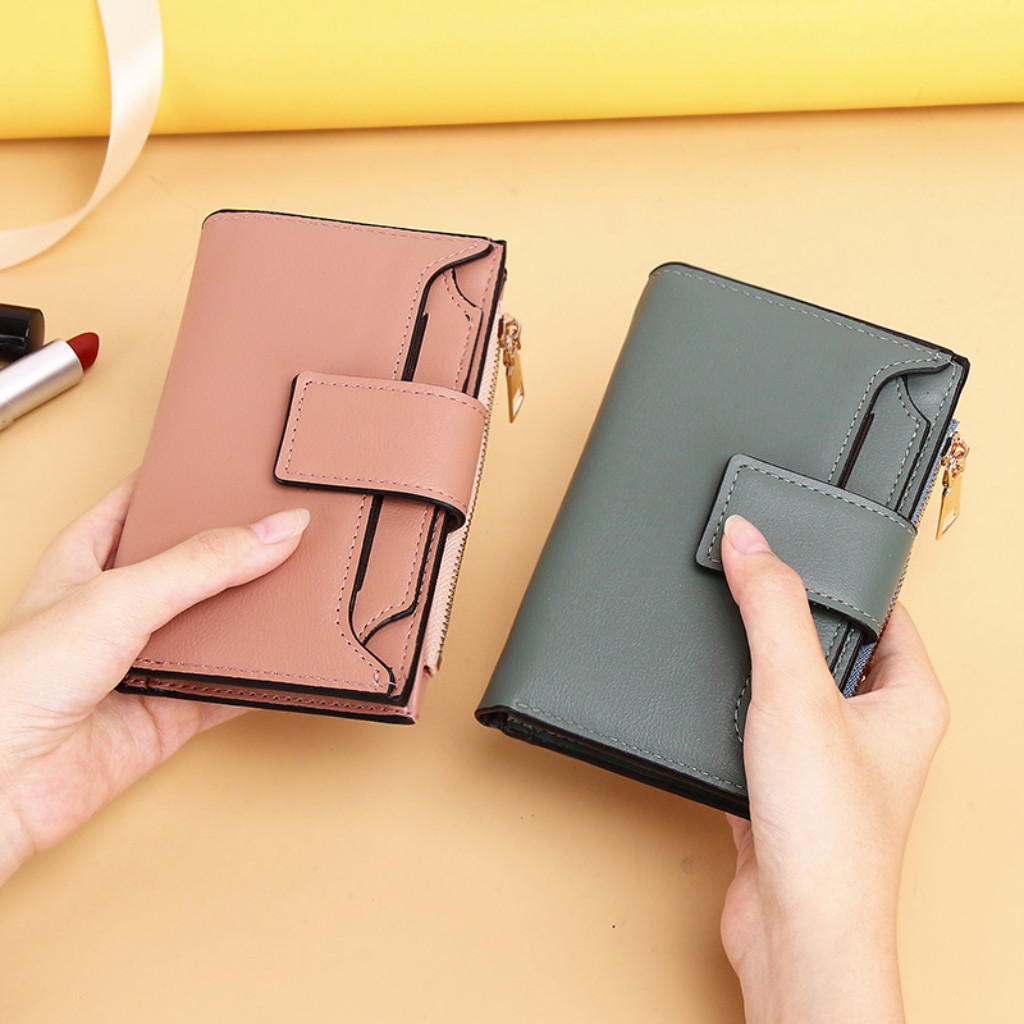 YoYo Korean Students Wallets Simple Leather Woman Wallet Card Holder ...