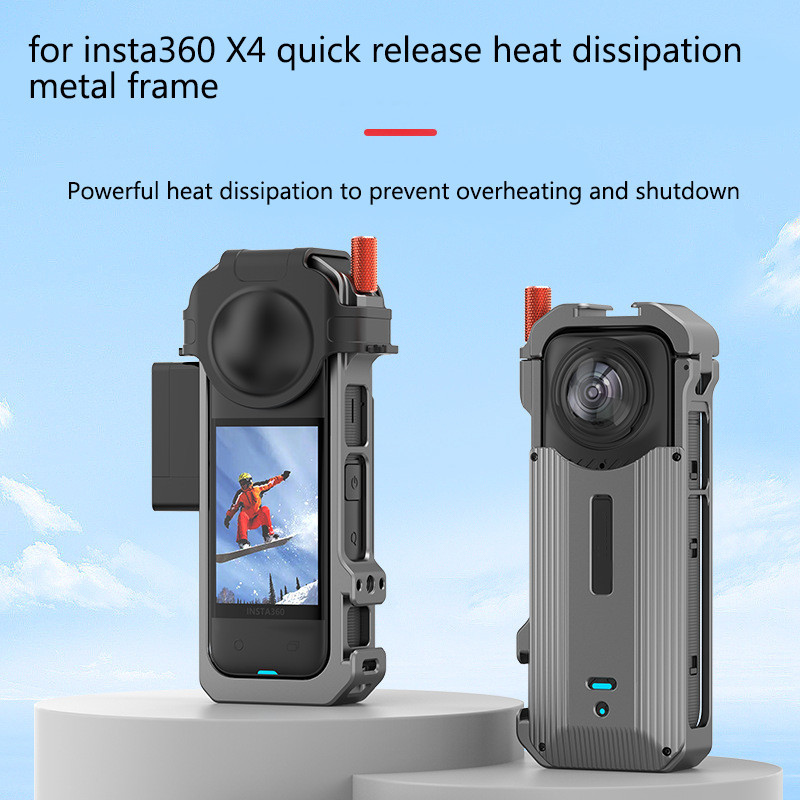 Metal Frame Cage Protector for Insta360 X4，Aluminum Protective ...