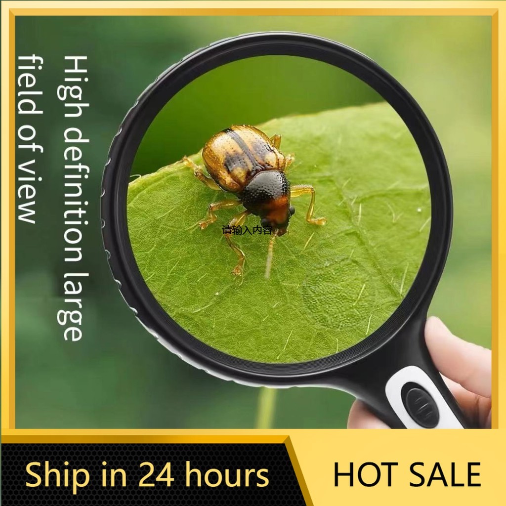 Handheld&Illuminated&Magnifier 3X 45X Microscope Magnifying Glass With ...