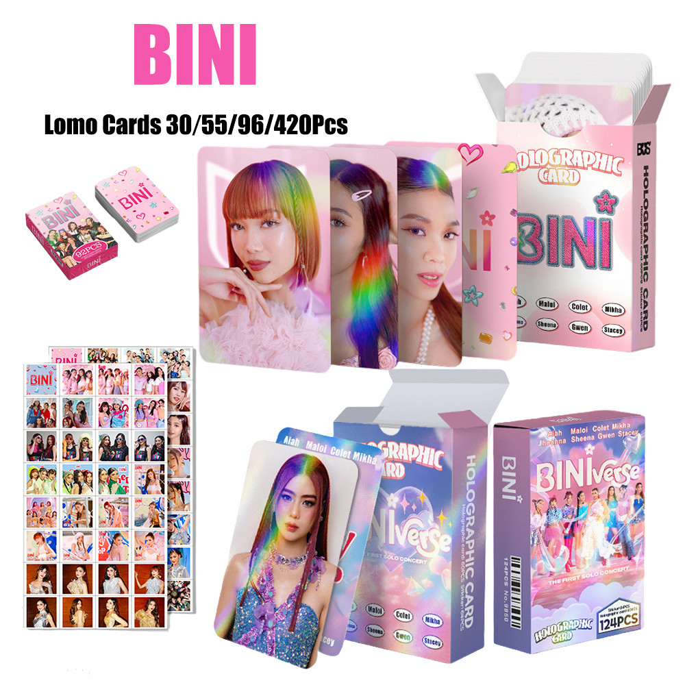 Bini Lomo Cards BINI Photocards Holographic Aiah Colet Maloi Gwen ...