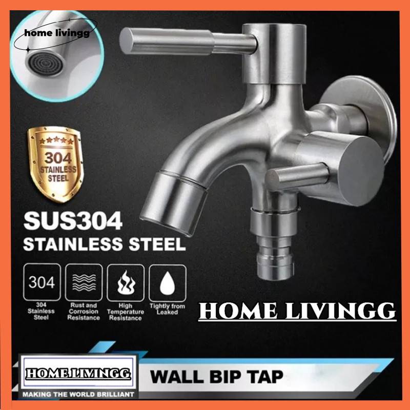 1 in 2 out dual way copper valve faucet, bathroom kitchen faucet SUS304 ...