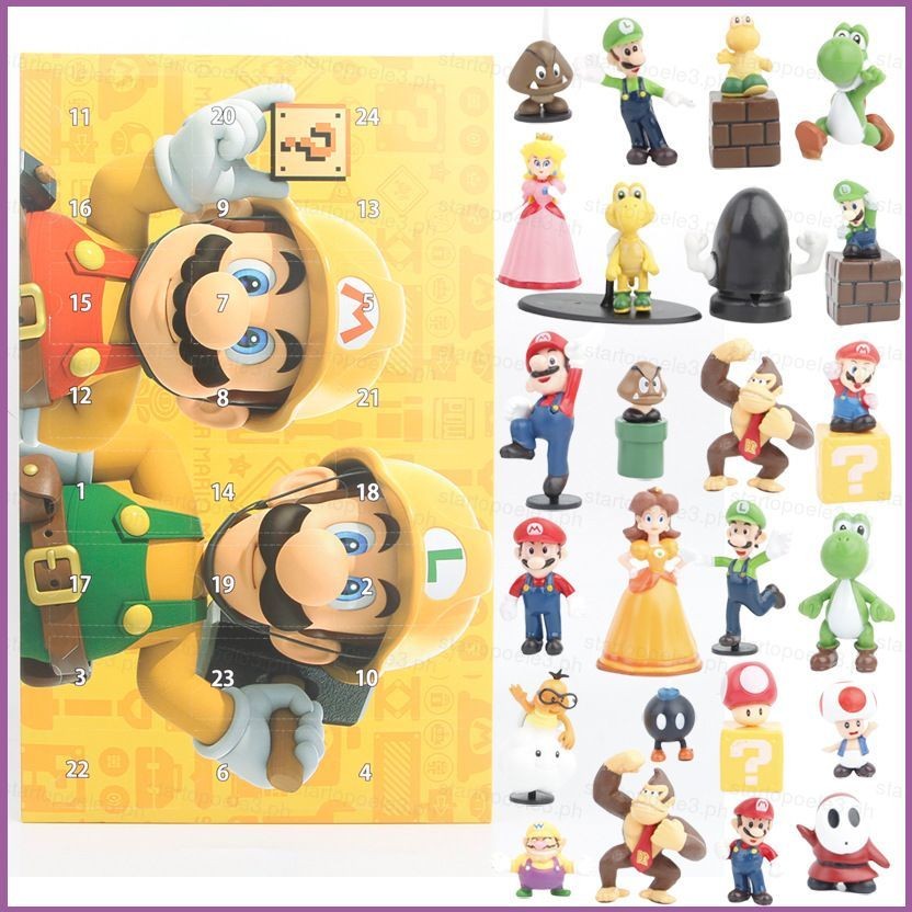 Ellen 24pcs Super Mario Action Figure Game Hole Hole Blind Box Yoshi ...