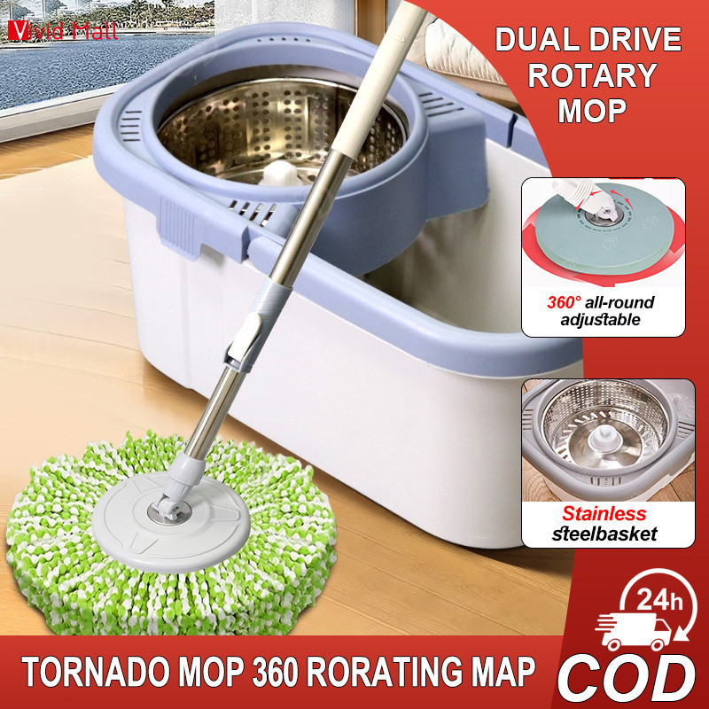 Vivid 360 Rorating Map Spin Mop with Squeezer Heavy Duty Tornado Mop ...