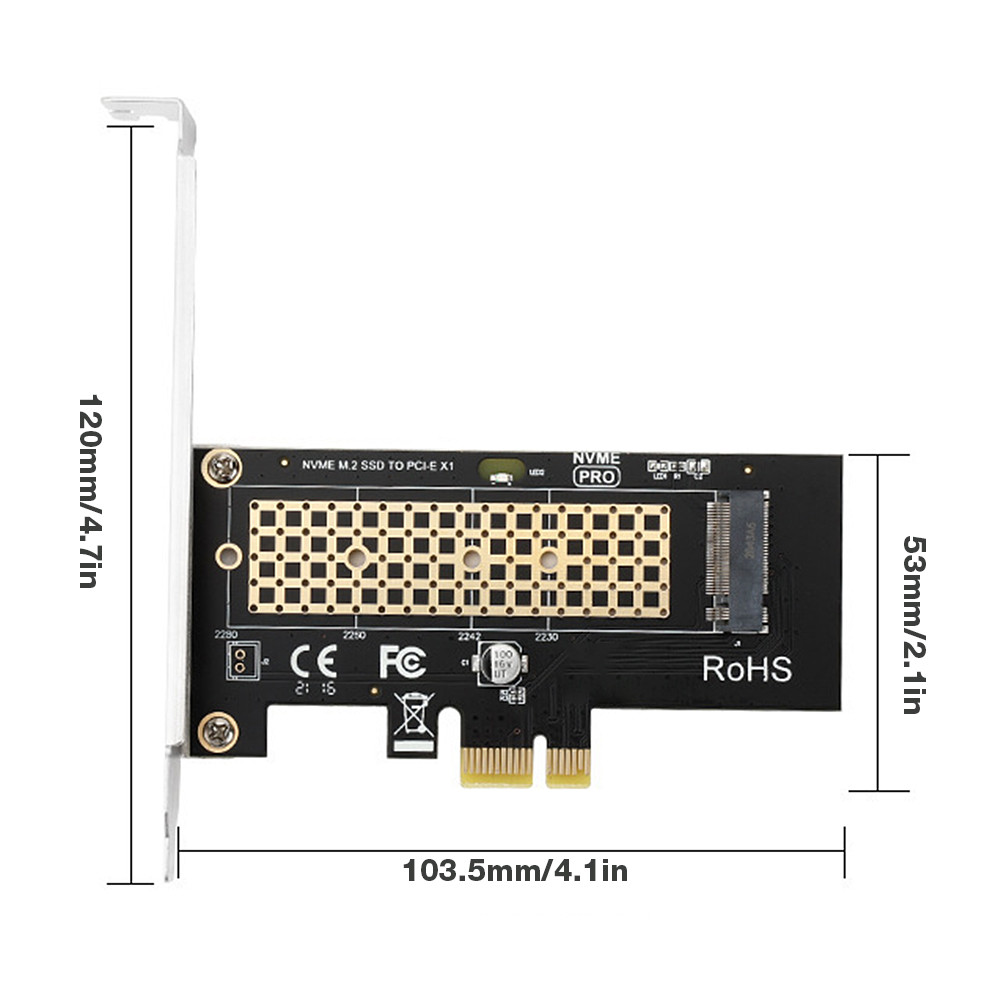 M.2 NVME SSD To PCIe 3.0 X1 Adapter Card 8Gbps M Key SSD PCIE X1 ...
