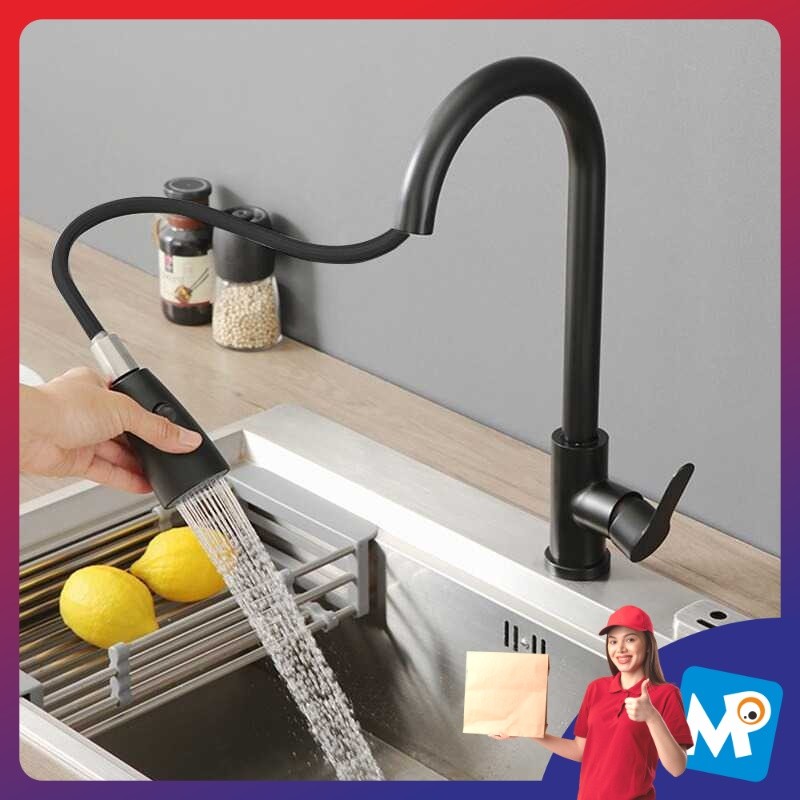 CpSteel Bathroom Water Tap with Pull Out Rinser Sprayer Faucet - CP12 ...