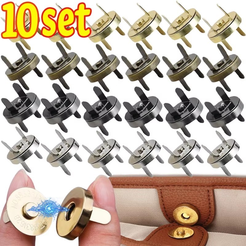 5/10Sets Invisible Magnetic Fastener No-stitch Bag Buttons Wallet Coat ...