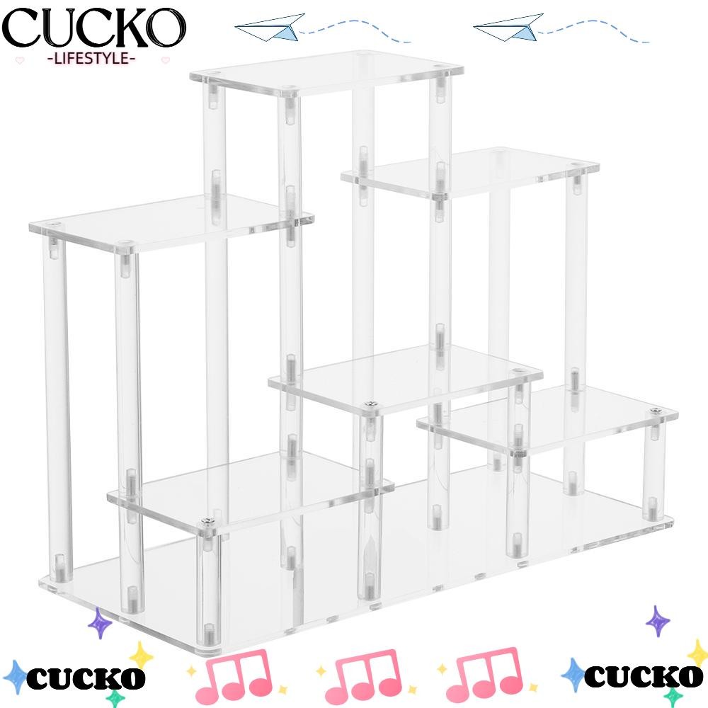 CUCKO Display Stand, Rectangular 6-Tier Acrylic Display Riser, Durable ...