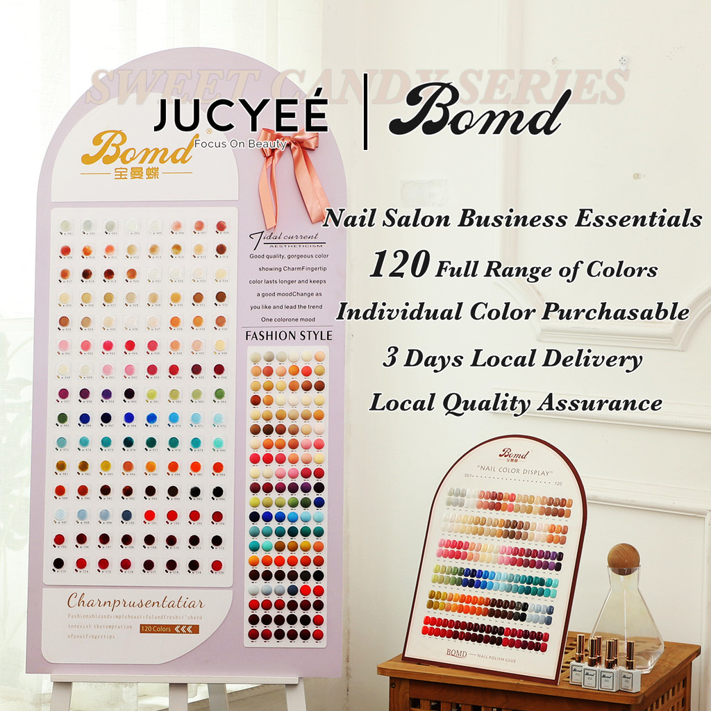 BOMD 120 Color Set With Board Gel Polish Kit White Bottle Polish Nail ...