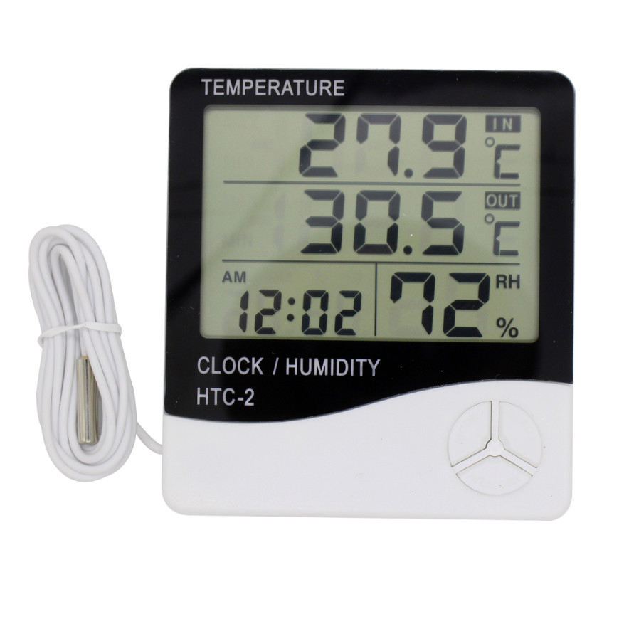 HTC-2 temperature and humidity meter weather clock indoor high ...