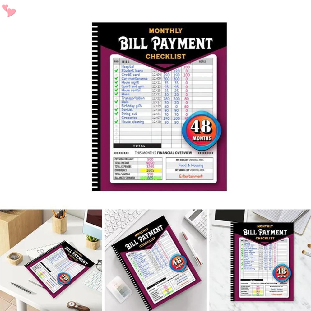 Bill Tracker Notebook, Monthly Bill Payment Checklist, Bill Payment ...