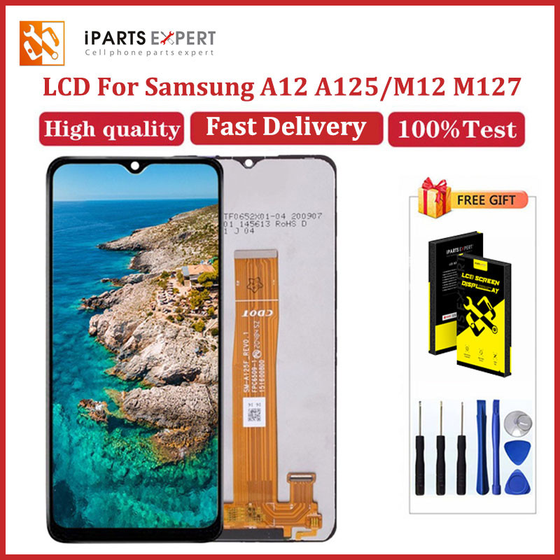 IPARTSEXPERT LCD For Samsung Galaxy A12 M12 LCD With Frame Display Touch Screen Digitizer ...