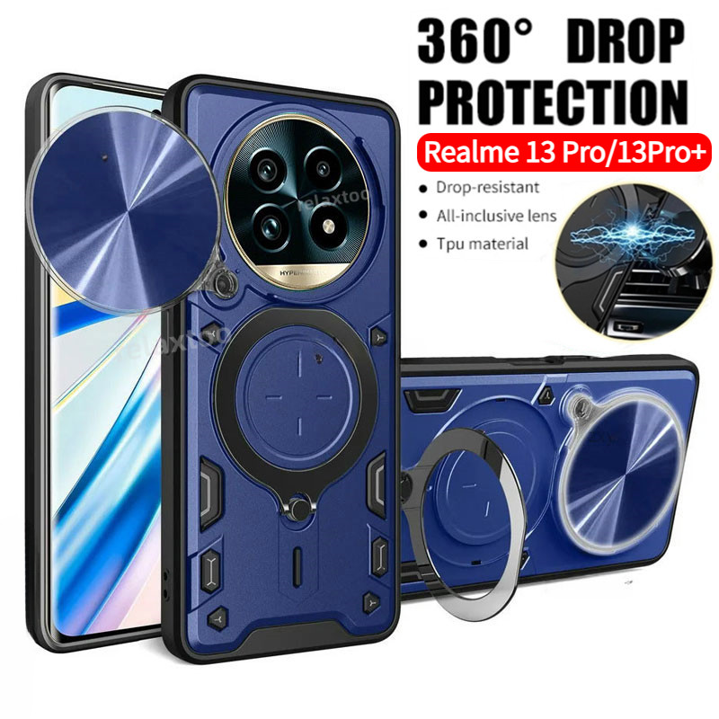 Realme13Pro+ Metal Magnetic Car Ring Holder Casing For Realme13 Realme ...