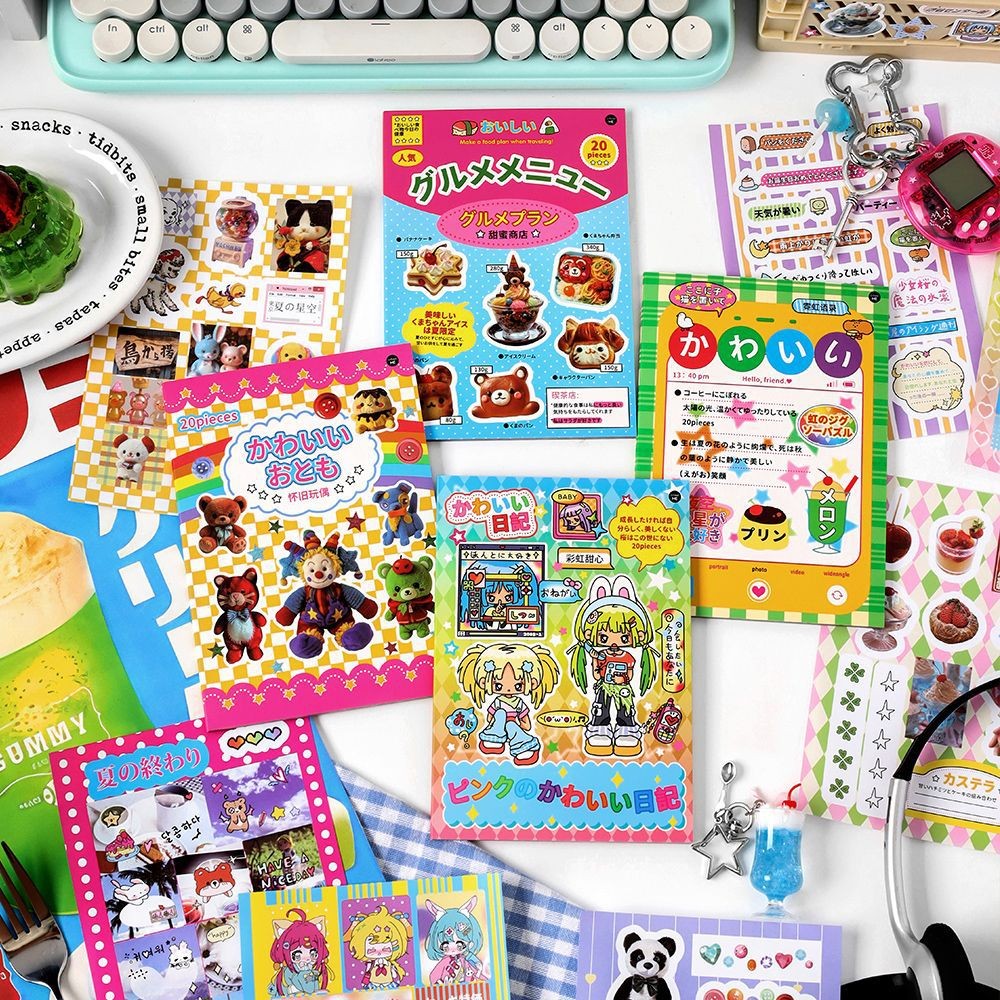 Cdaily|20 Sheets Self-adhesive Cut Film Sticker Book Japanese Style ...