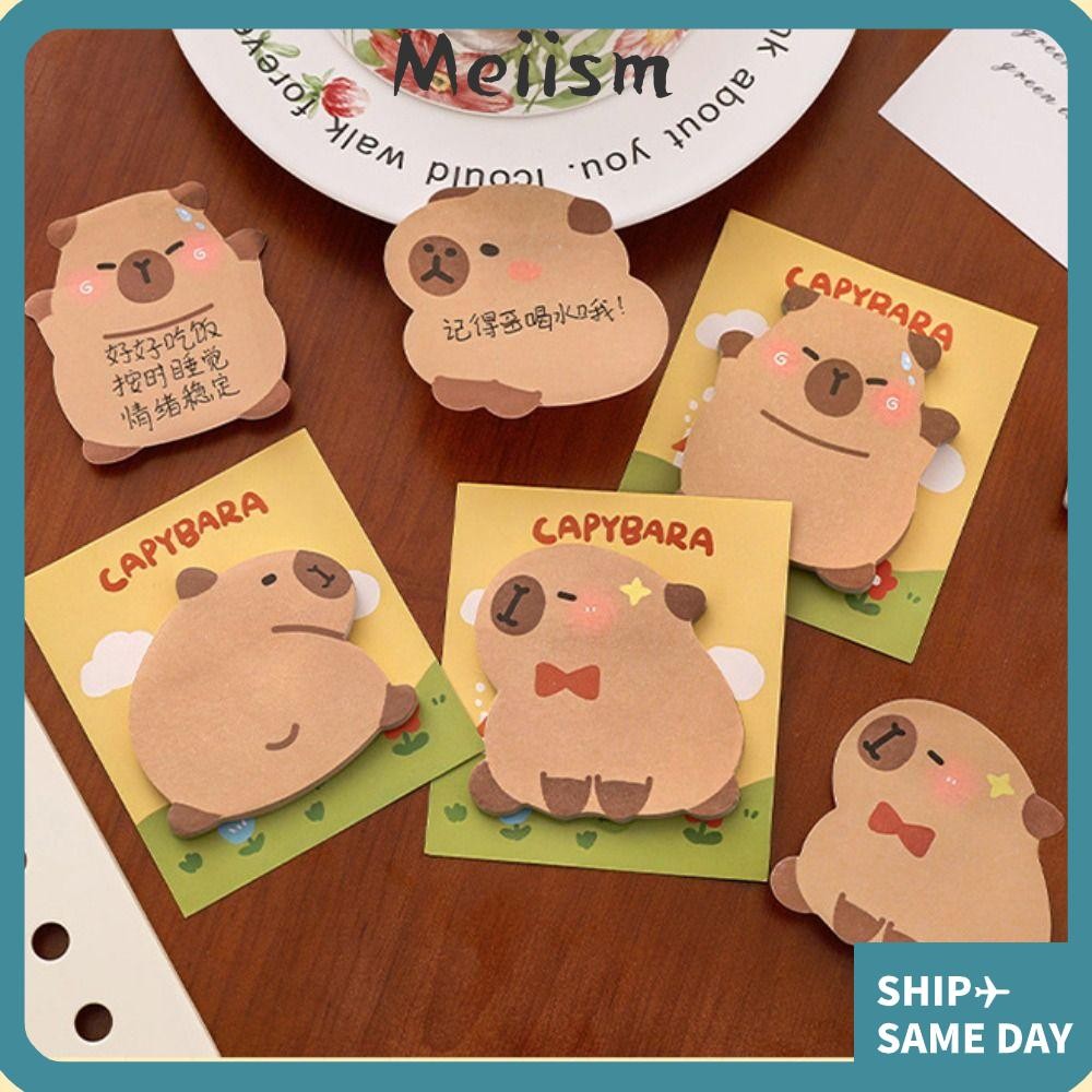 MEIISM Capybara Sticky Notes, Stationery Self-adhesive Memo Pad, School ...