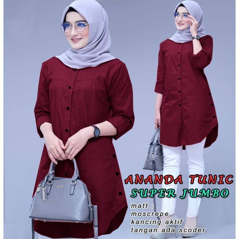 BOOM - S1 Tunic Ananda Jumbo Moscrepe ML XL XXL 3XL Muslim Clothing ...