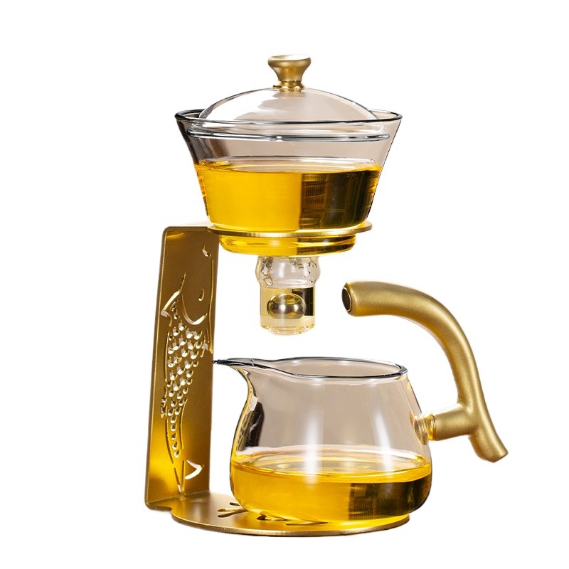 Glass Semi-automatic Tea Set suit Lazy Household Induction Teapot ...
