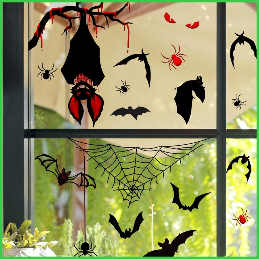 Halloween Bloody Window Clings 4X Removable Electrostatic Car Window ...