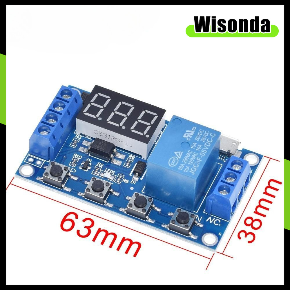 （1/5PCS）DC 6-30V Support Micro USB 5V LED Display Automation Cycle Delay Timer Control Off ...