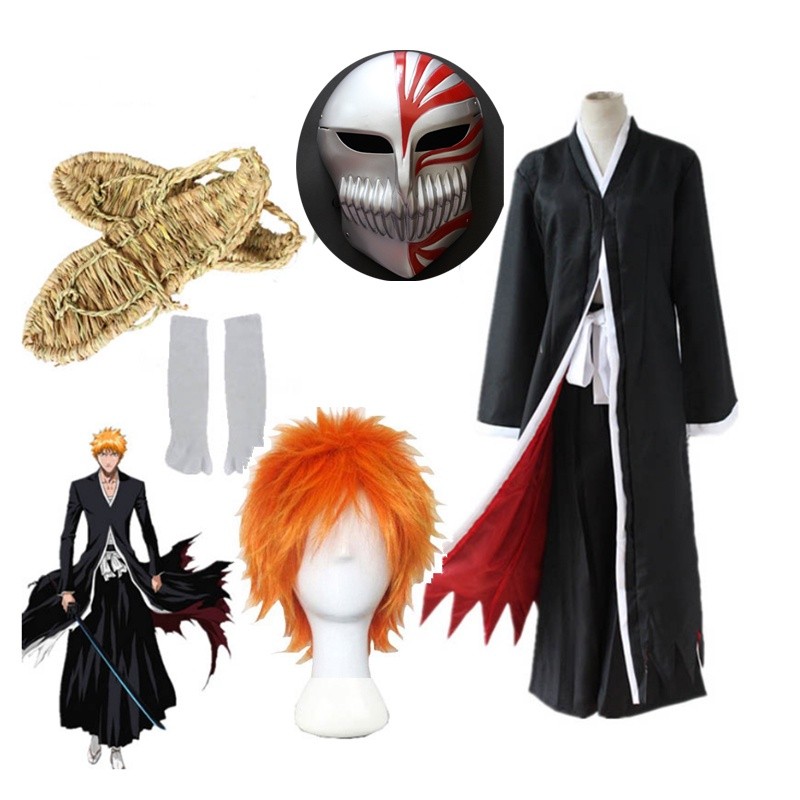 GG+Anime Bleach Cosplay Costumes Ichigo Kurosaki Hollow Mask Men Ichigo ...