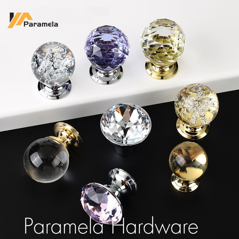 Modern Simple Crystal Handle Wardrobe Door Handle Cabinet Handle Drawer ...