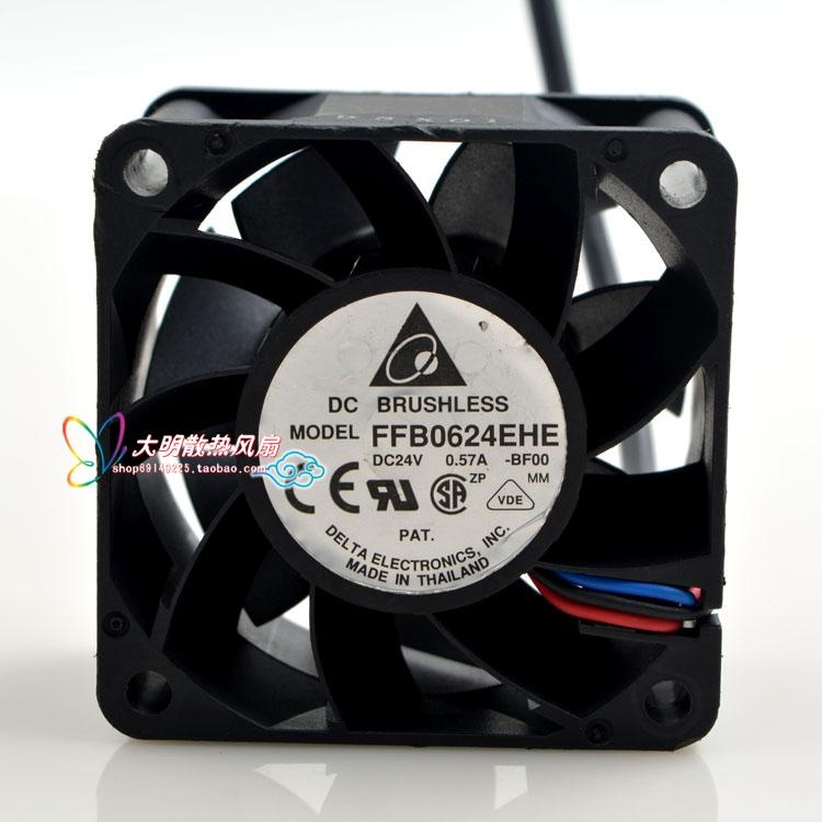 Delta 6cm 24v 0.57A FFB0624EHE 6038 Inverter Industrial Control Speed Measurement Ball Fan ...