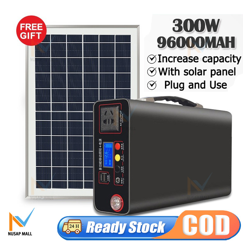 Portable 96000mAh Large Capacity Solar Generator 220V 300W ...
