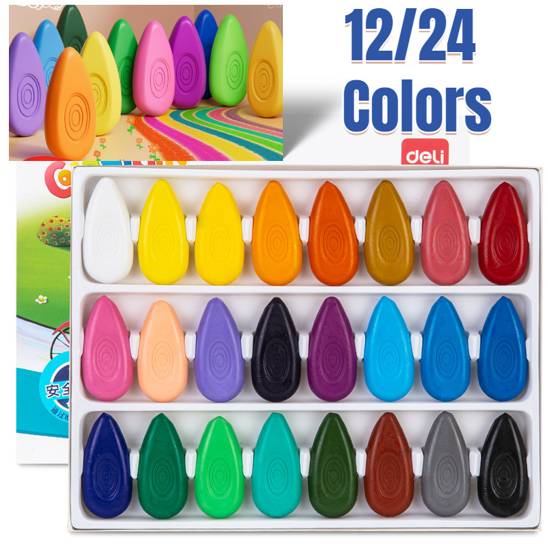 Toddler Crayons 12/24 Colors Count, Non Toxic Washable Crayons for Kids ...