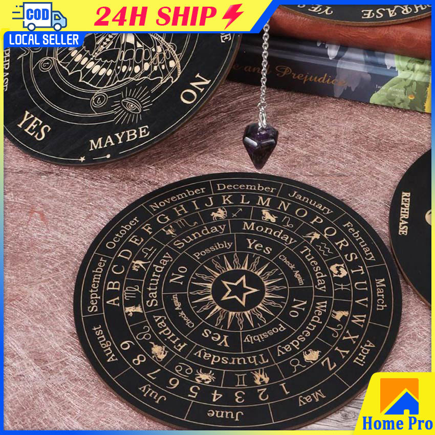 Pendulum Mat Divination Wooden Communication Board Fortune Telling Toys ...