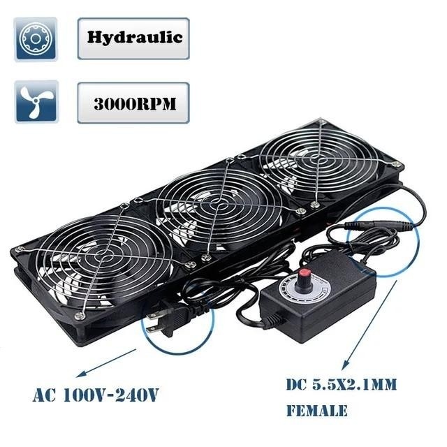 DC Solar Air Mini Exhaust Fan 12Cm High Speed Mining Machine Chassis ...