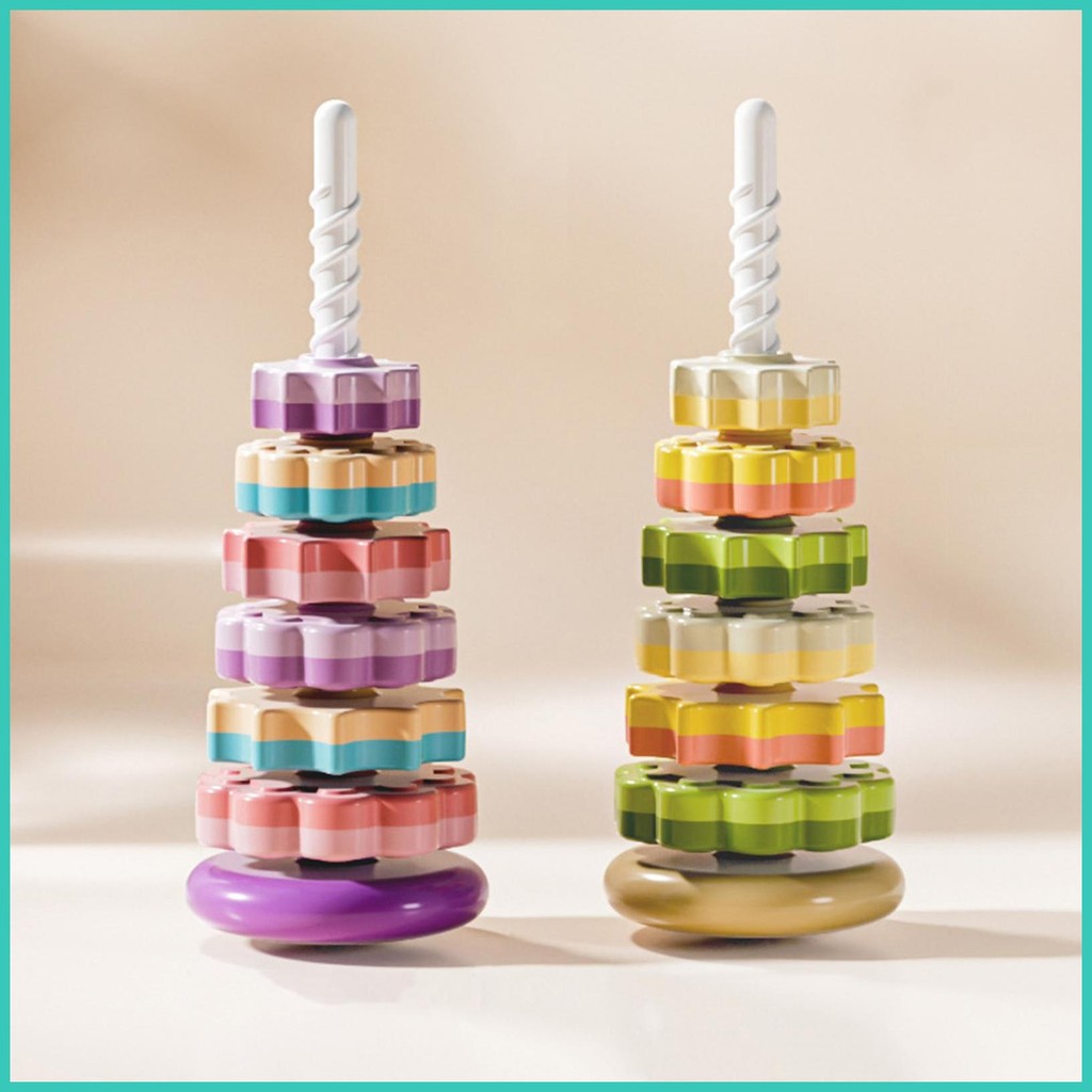 Spin Again Toy Spin Stacker Stacking Rings Colorful Sensory Toys Spin ...