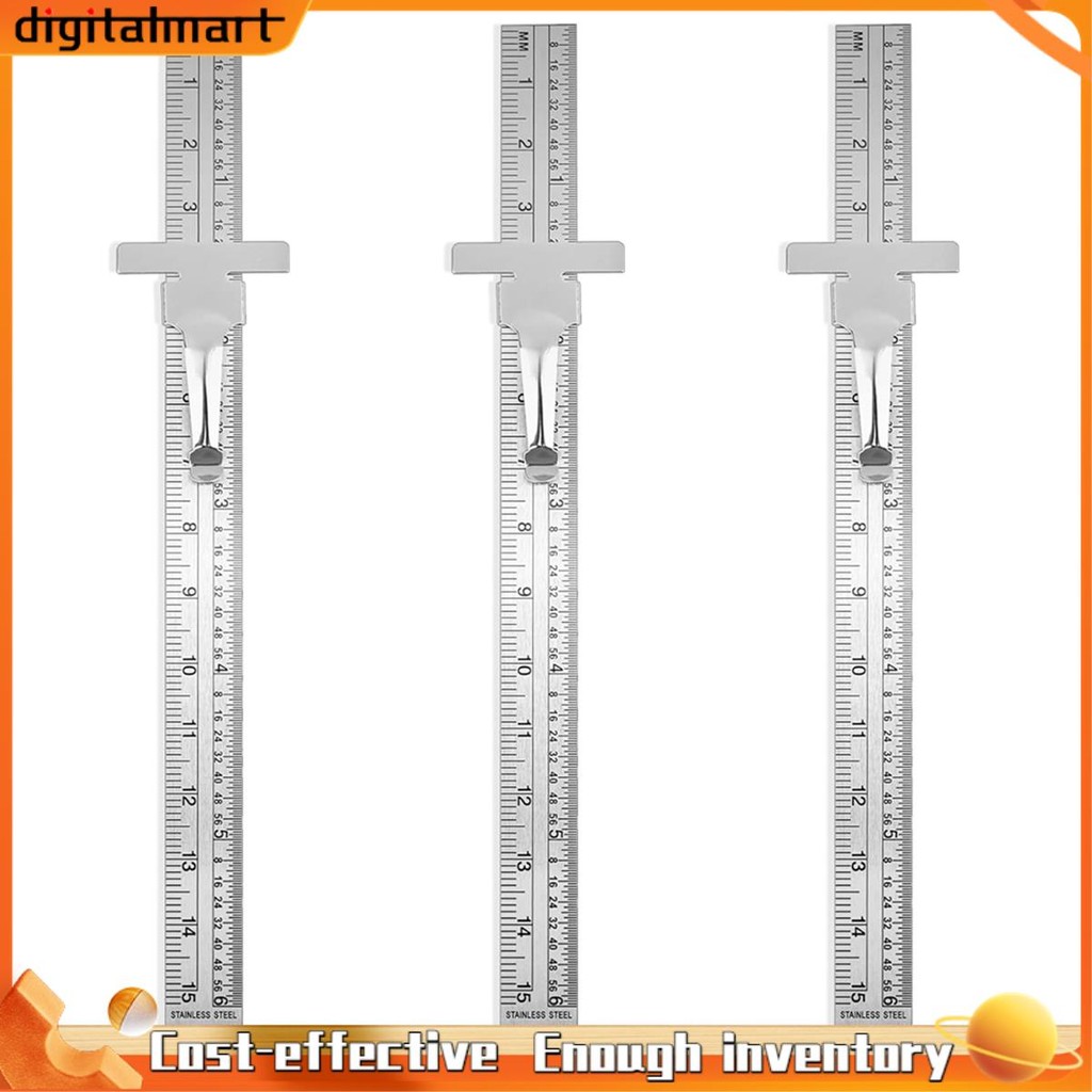 [digitalmart]Ruler Stainless Steel Ruler 15cm Metal Metric Ruler Set ...