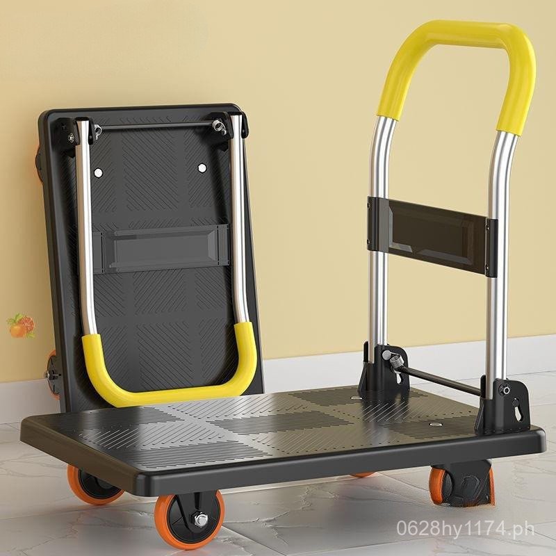 Trailer Handcart Moving Flatbed Cart Four-Wheel Household Truck Small ...