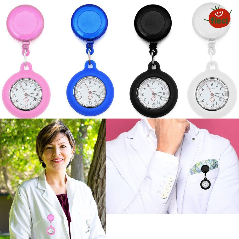 FLECI Retractable Nurse Watch Doctor/Nurse Brooch Pin Quartz Clock Fob ...