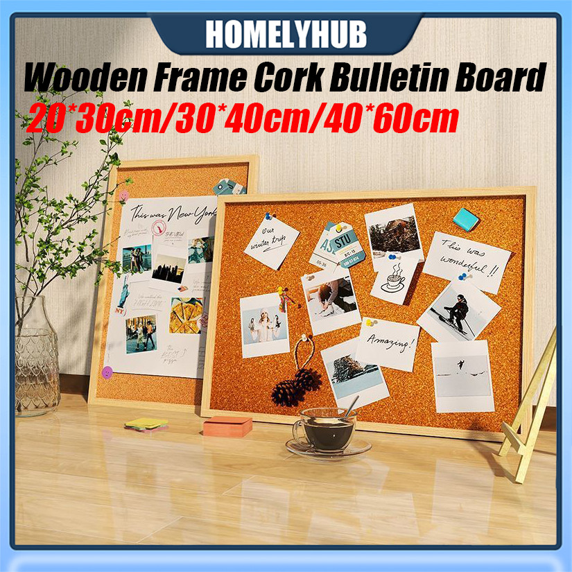 【COD】Wooden Frame Bulletin Cork Message Board Photo Wall Background ...