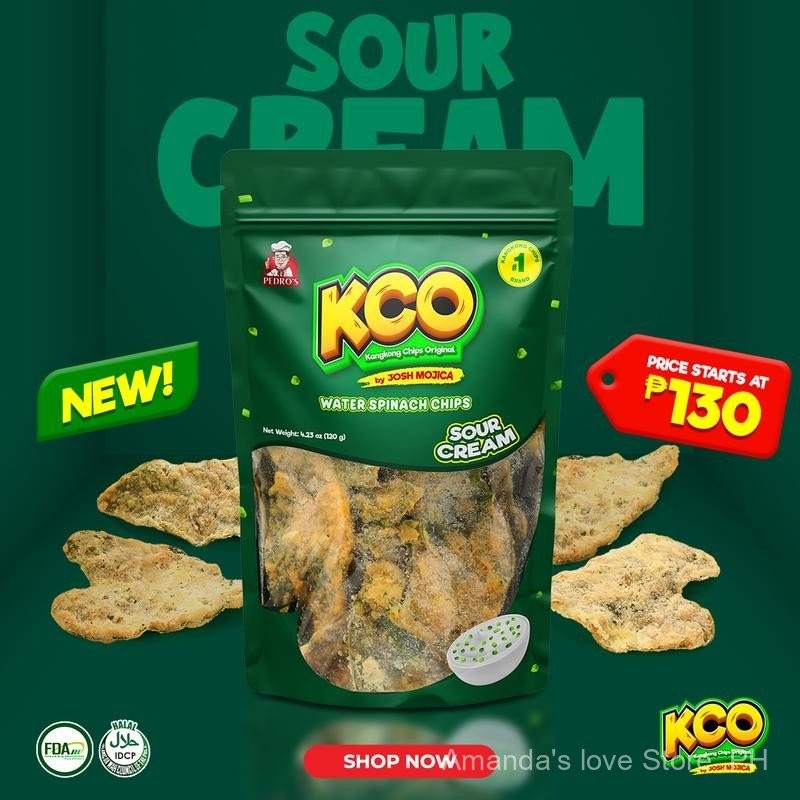 Kangkong Chips Original by Josh Mojica, Snack, Healthy Snack Spicy Sour Cheese Crispy Crunchy ...