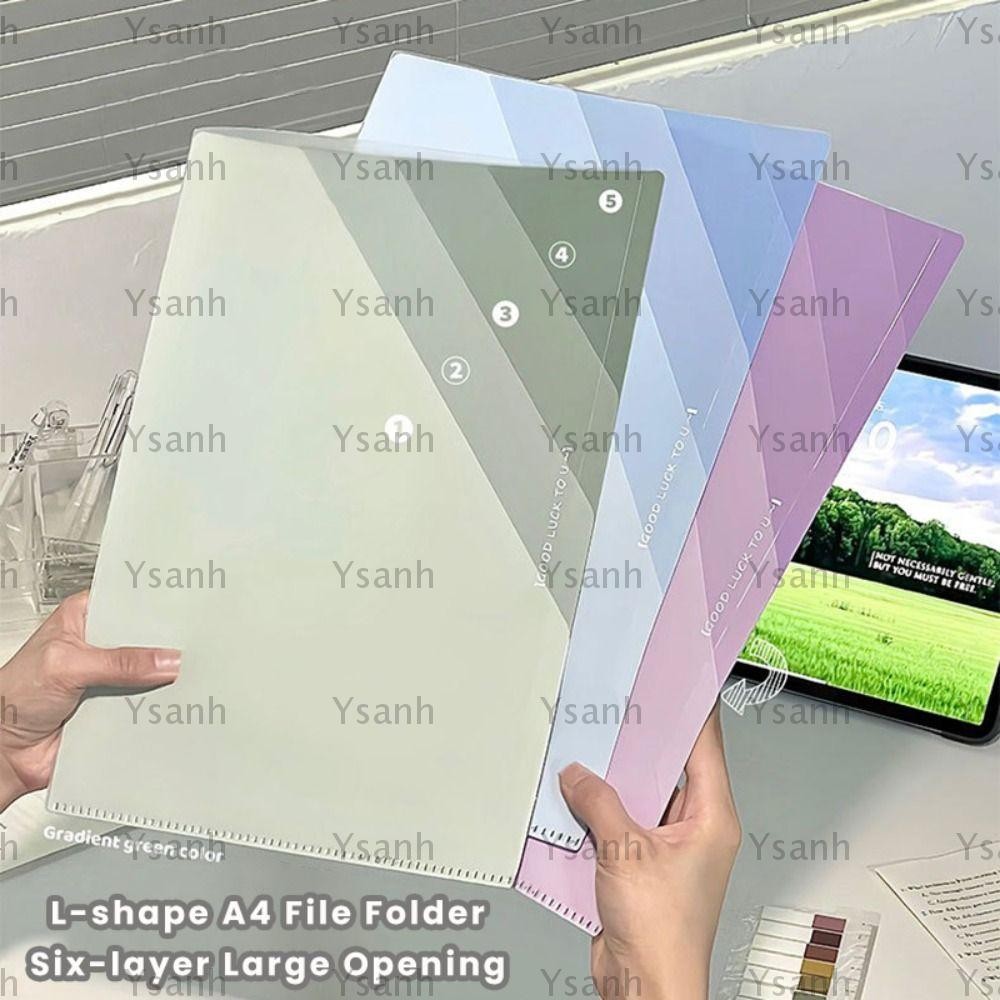 YSANH A4 File Folder, PP Six-Layer Test Paper Storage Clip, High ...