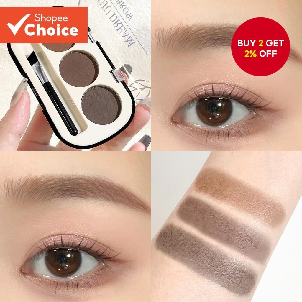 Three-color Eyebrow Powder Palette Eyebrow Cream Long-Lasting ...