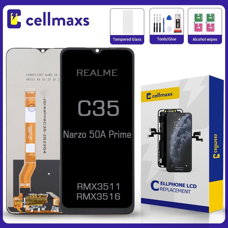 For REALME C35 Narzo 50A Prime RMX3511 RMX3516 LCD Touch Screen ...