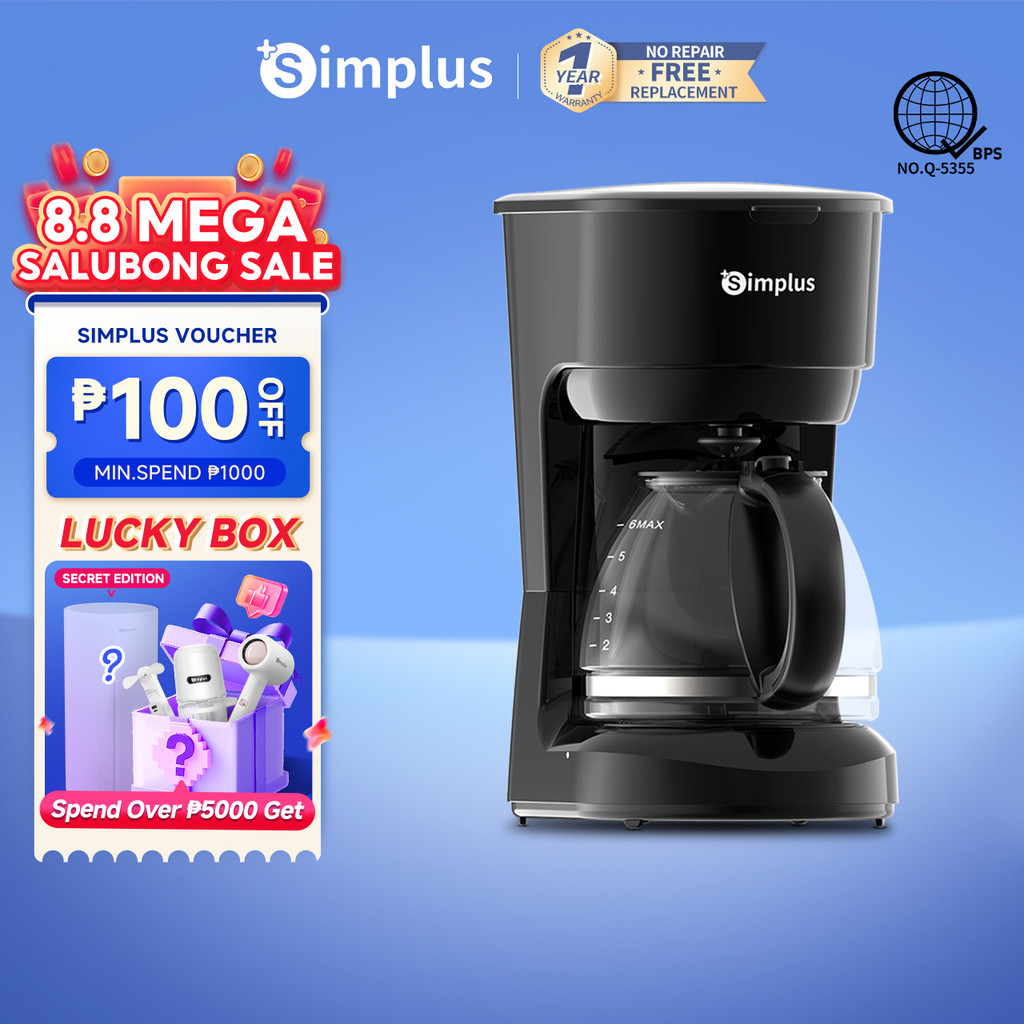 Simplus Coffee Maker Machines Anti Drip Design KFJH011 | Shopee Philippines