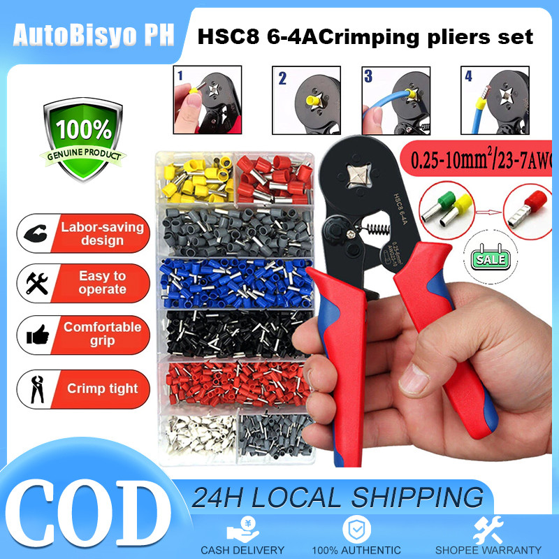 (COD) HSC8 Self-Adjusting Crimper Tool - Wire Stripper & Terminal ...